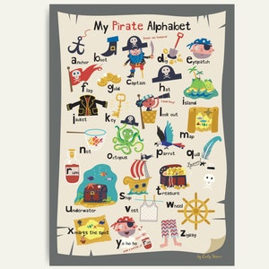 Pirate Alphabet Poster Instant Download Fun Children's - Etsy