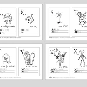 Halloween Printable Alphabet Poster and Phonics Sheets, Colouring In ...