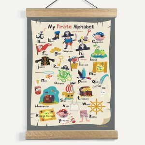 Pirate Alphabet Poster, Instant Download, Fun Children's Art Print ...