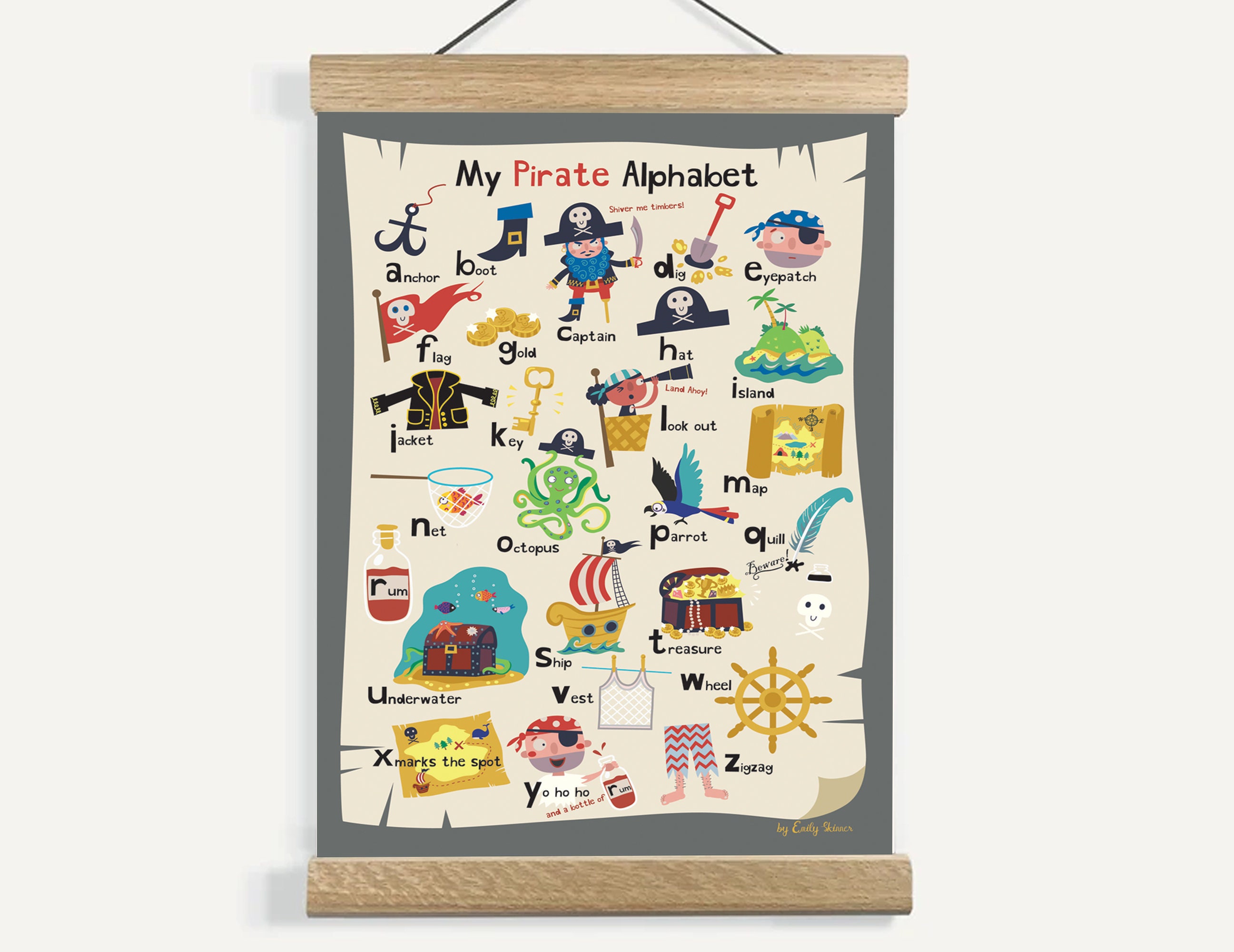 Pirate Alphabet Poster Instant Download Fun Children's - Etsy Australia