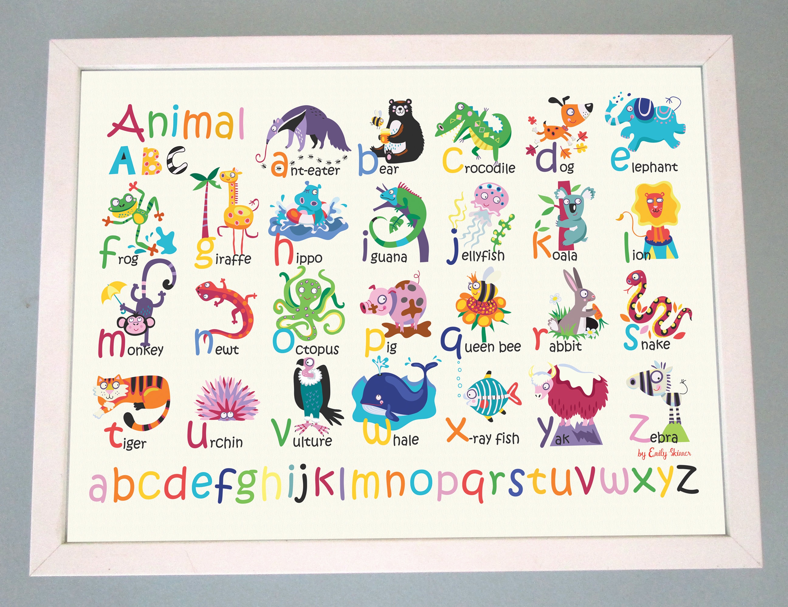 Tier Alphabet Poster digitaler Download farbenfrohe Wandkunst - Etsy.de