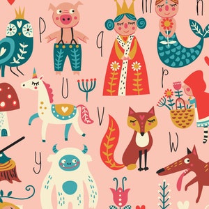 Fairytale ABC Print, Alphabet Poster, Instant Download in 4 Sizes, Folk ...