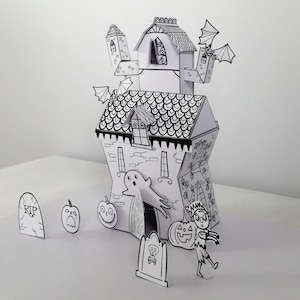 Haunted House Paper Craft Activity, Instant Download, Halloween ...