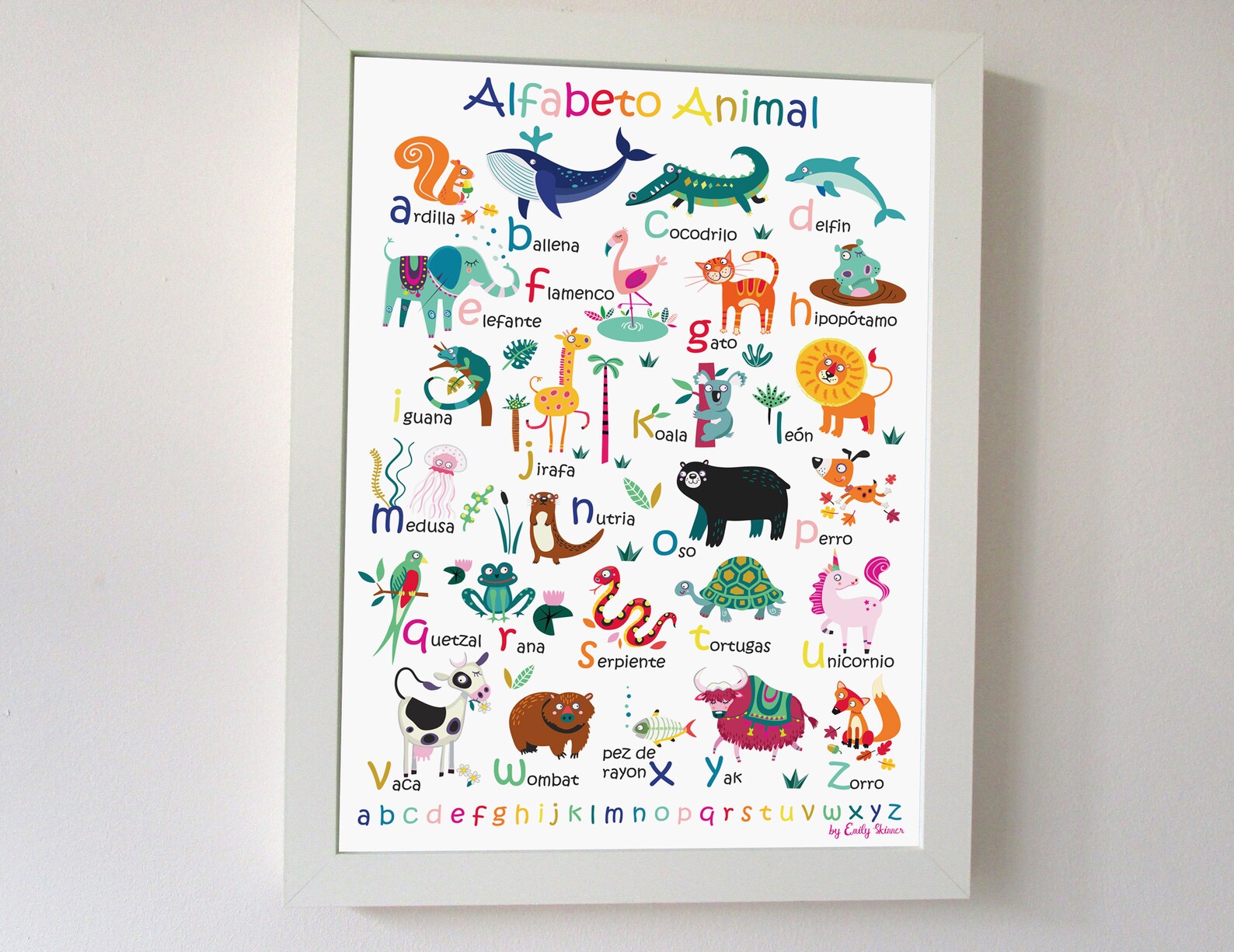 Spanish Animal Alphabet Poster Digital Download in 4 Sizes - Etsy