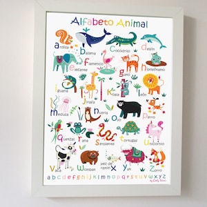Spanish Animal Alphabet Poster Digital Download in 4 Sizes, Kids Wall ...