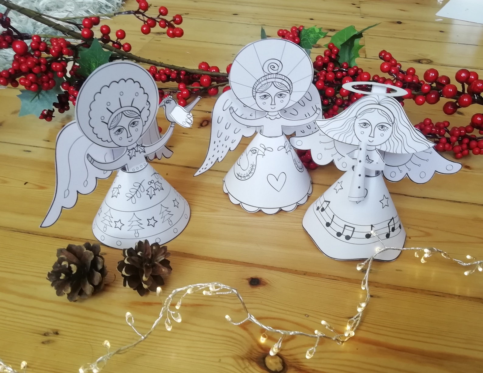 Christmas Angels Printable Paper Craft Activity - Etsy