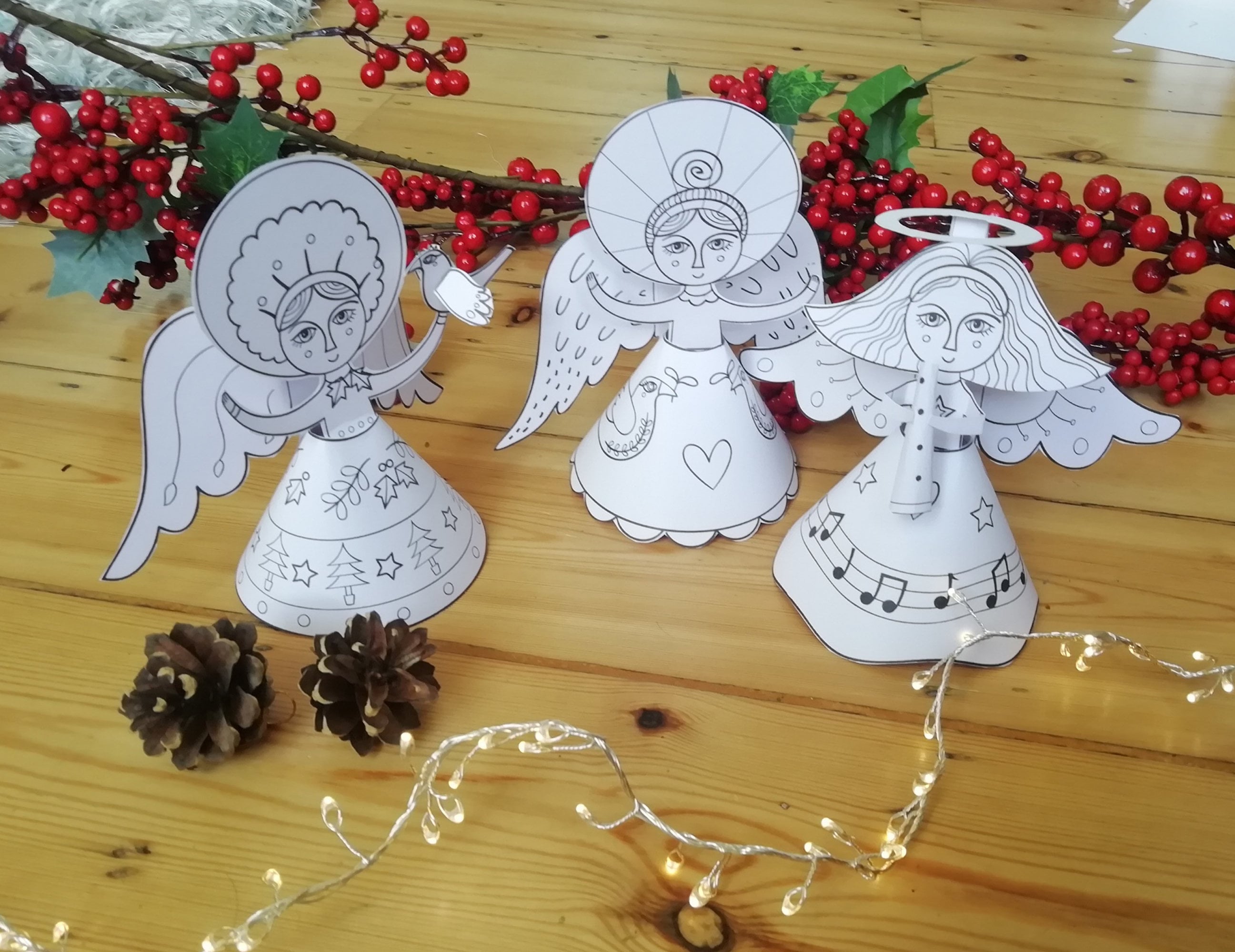 Christmas Angels Printable Paper Craft Activity - Etsy Australia