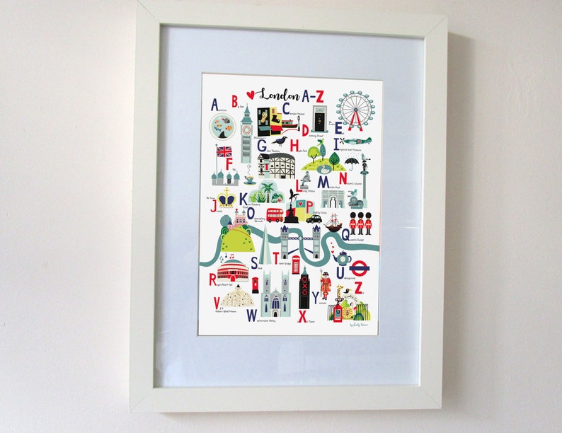 London Alphabet Print Instant Download A-Z London Landmarks | Etsy
