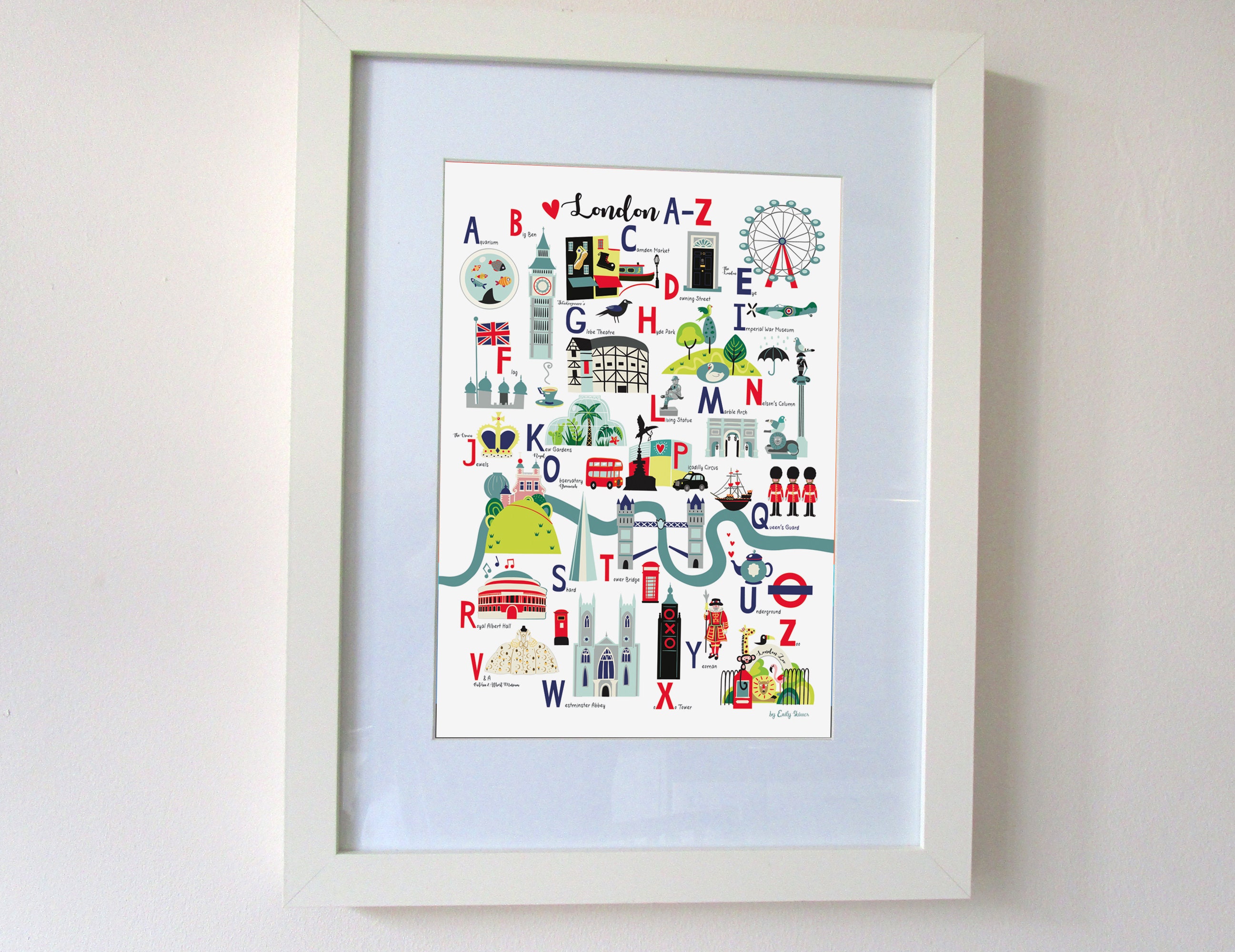 London Alphabet Print instant download A-Z London landmarks | Etsy