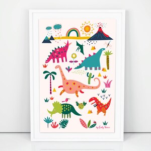 Rainbow Dinosaurs Children's Print, Instant Download, Kids Wall Art ...