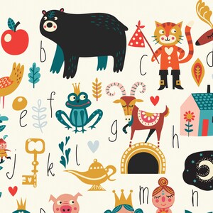 Fairytale Alphabet Poster: Kids Nursery Folk Art Print (instant ...