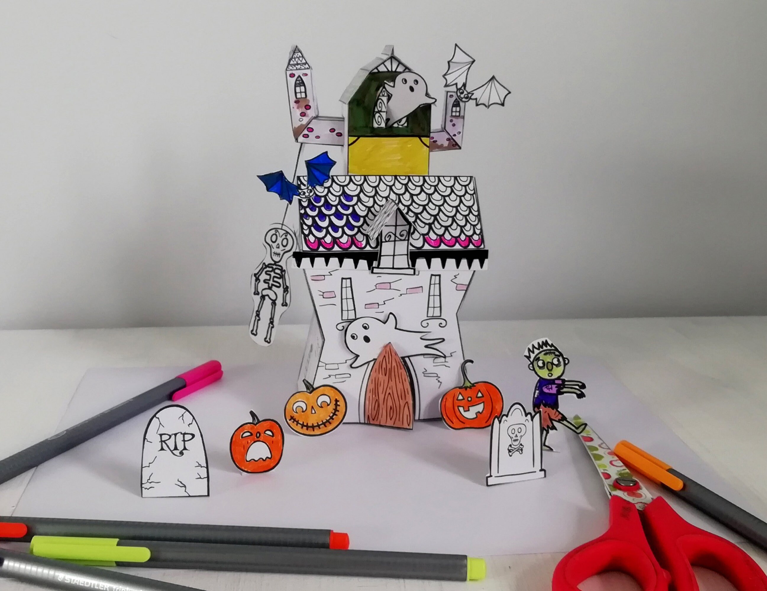 Haunted House Paper Craft Activity Instant Download - Etsy