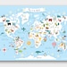 Children's World Map Wall Poster A2, Educational Art Print for Kids ...