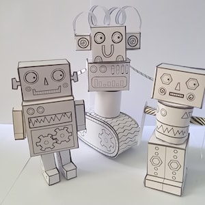 Robot Craft Printable Paper Models, Digital Download, Jpegs and SVG ...