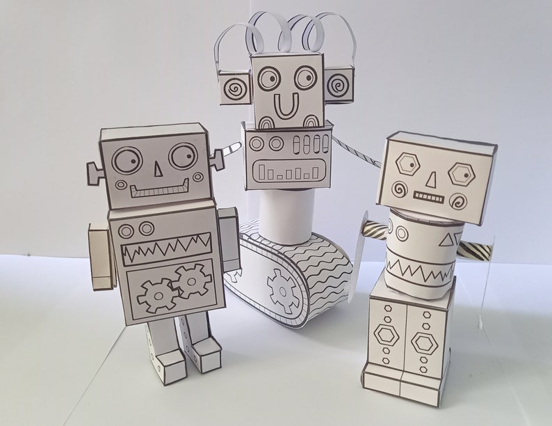 Robot Craft Printable Paper Models, Digital Download, Jpegs and SVG ...