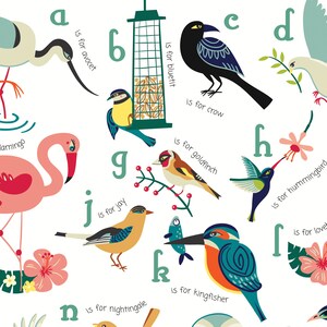 Birds Alphabet Art Print, Instant Download, 4 Sizes, Decorative ...