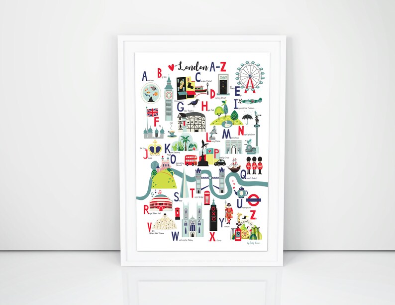 London Alphabet Print Instant Download A-Z London Landmarks | Etsy