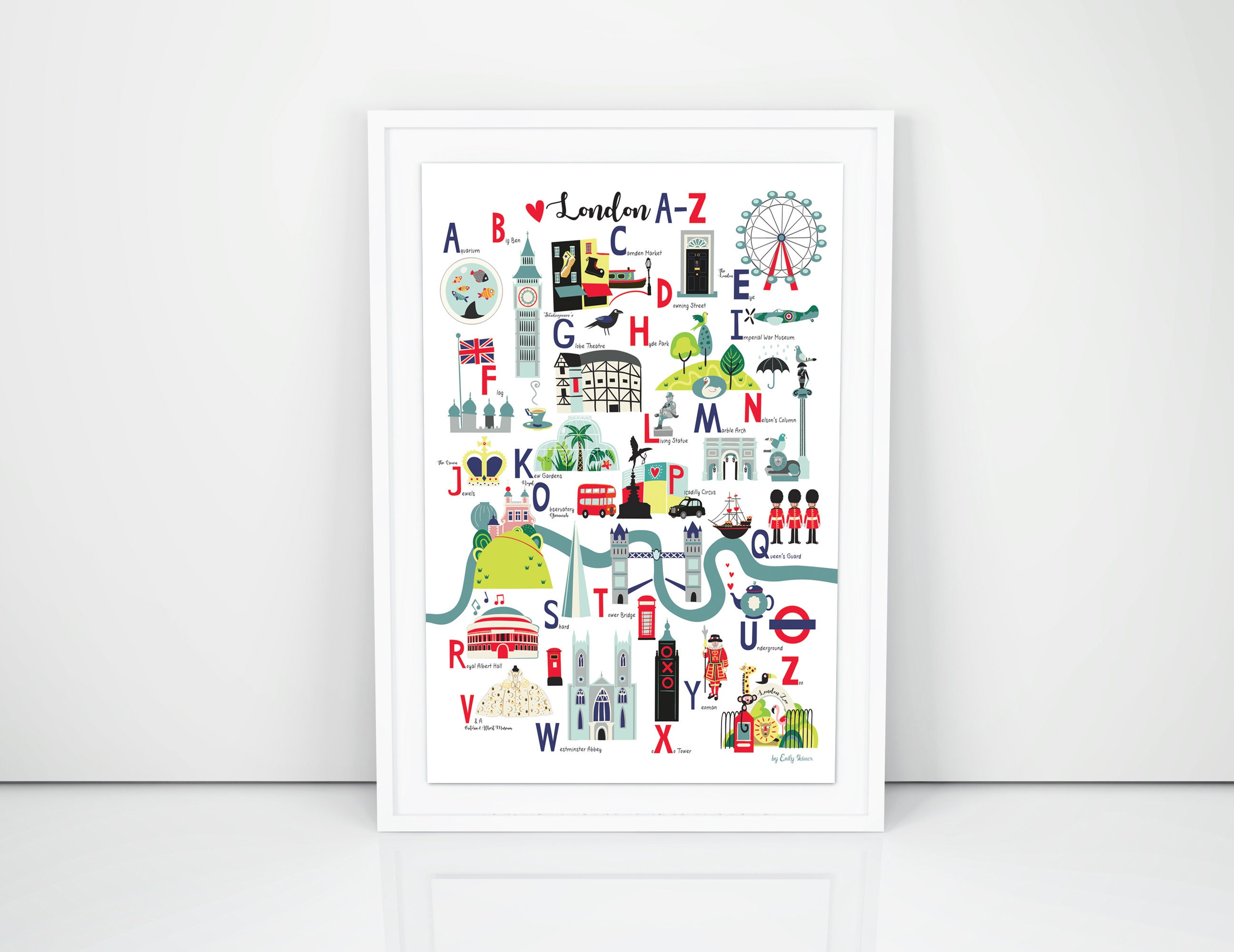 London Alphabet Print instant download A-Z London landmarks | Etsy