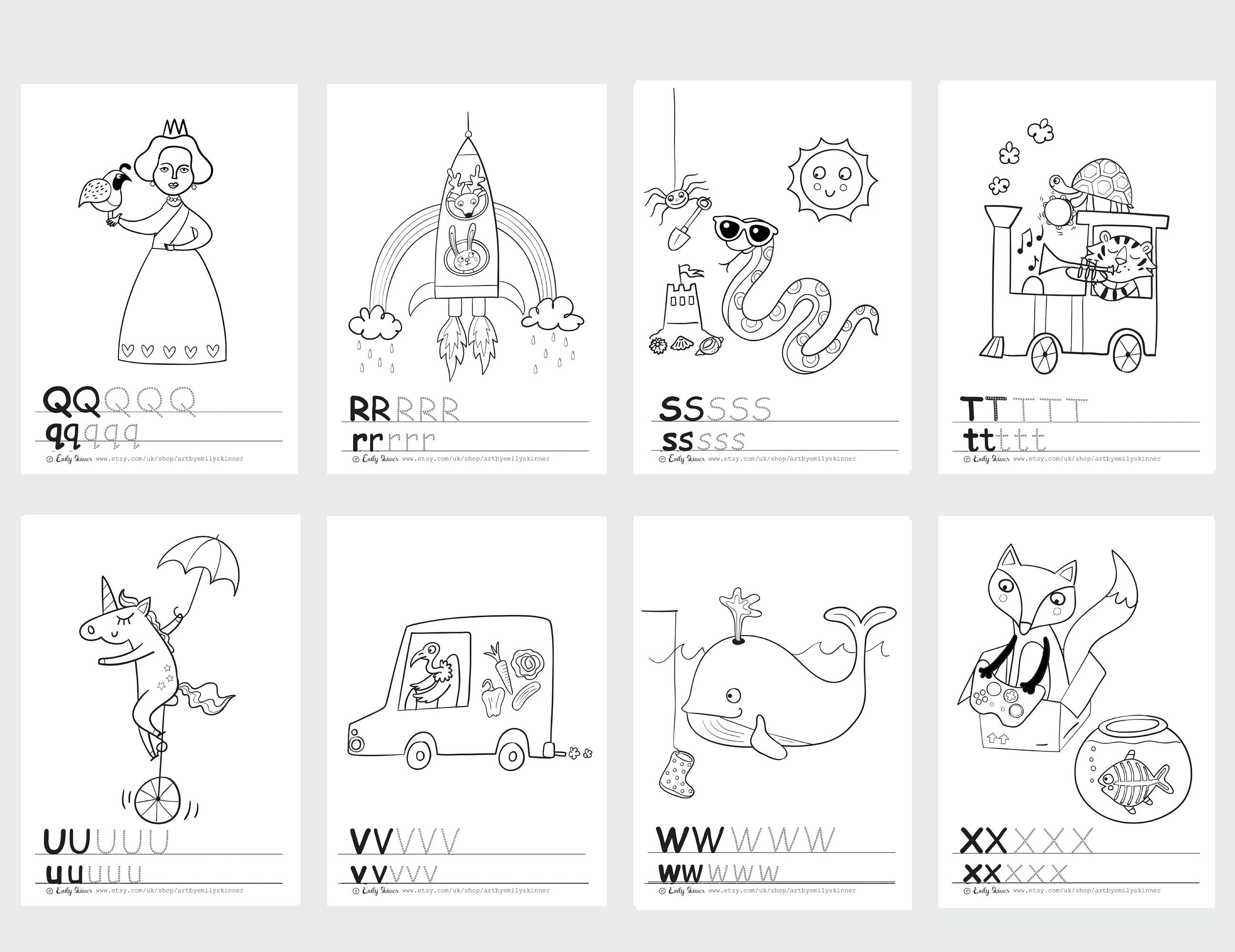Phonics Colouring Sheets Instant Download Alphabet Colouring - Etsy
