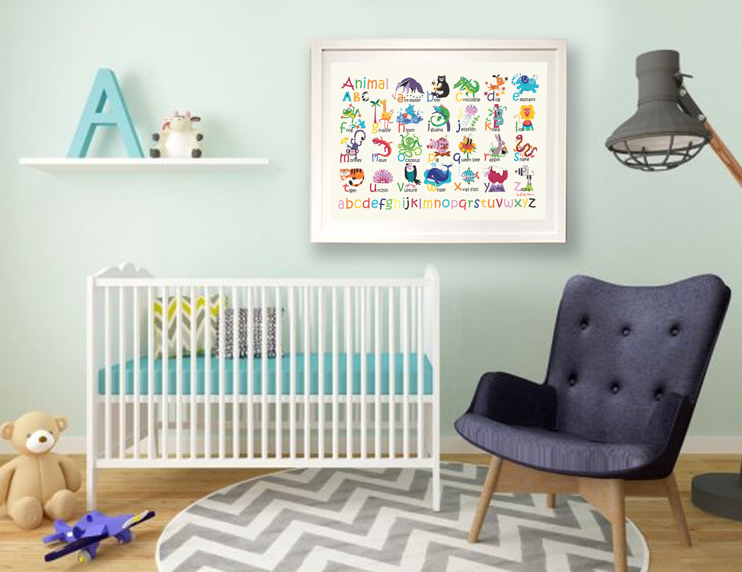 Animal Alphabet Poster Digital Download Colourful Wall Art - Etsy UK