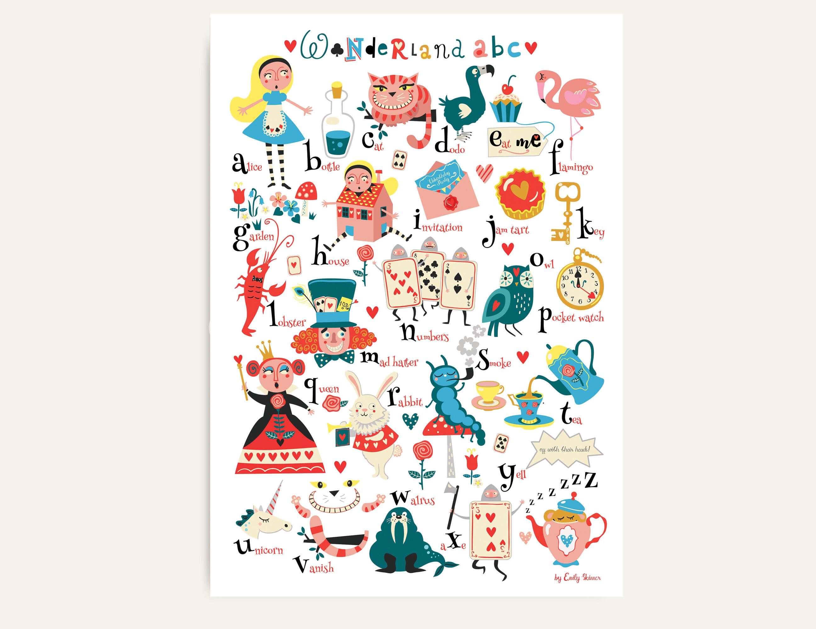Alice in Wonderland Alphabet Art Print Digital Download - Etsy Canada