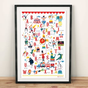 A2 Circus Alphabet Poster, Children's Art Print, Kids Wall Art, Circus ...