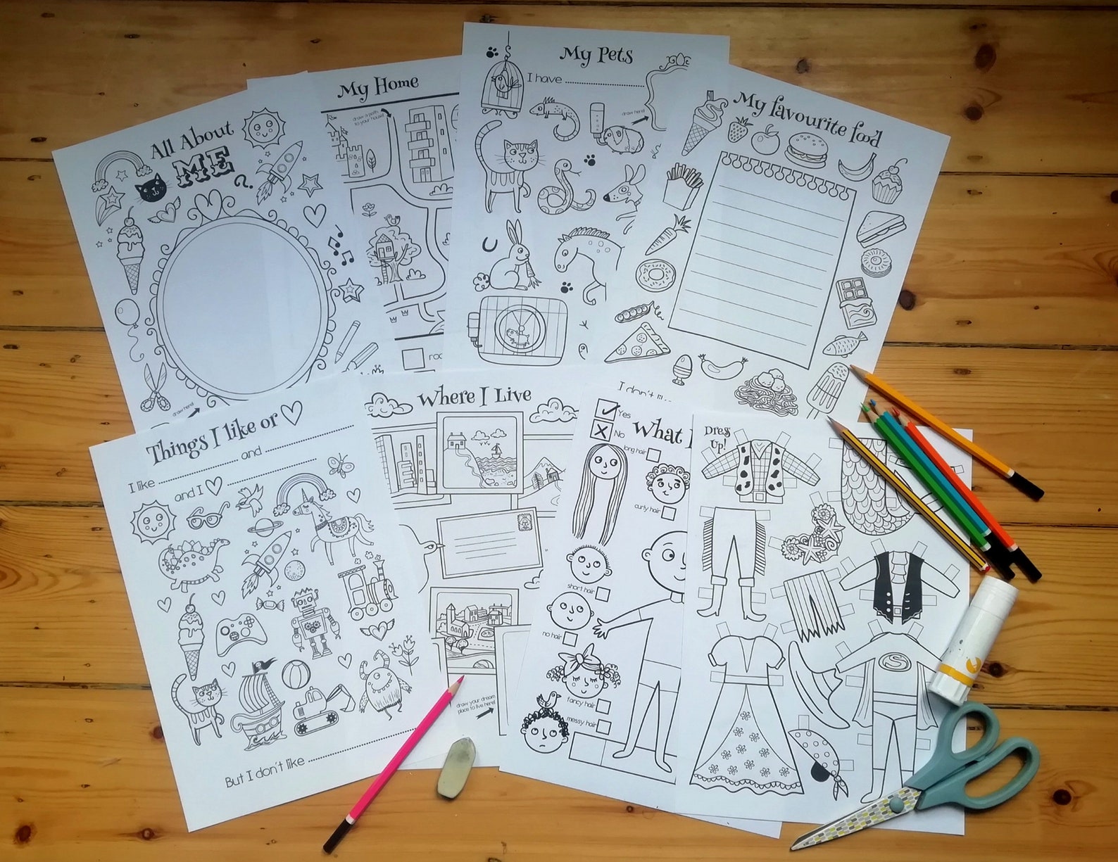 Printable Activity Sheets Bundle 18 X Home Learning Pages - Etsy