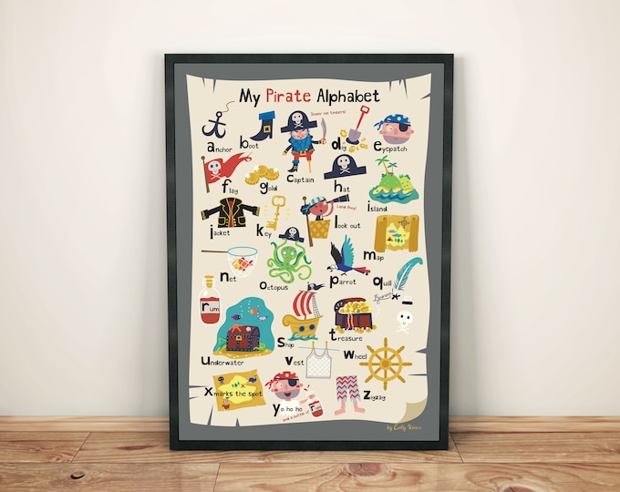 Pirate Alphabet Poster-printable Alphabet-printable Pirate ABC Poster ...