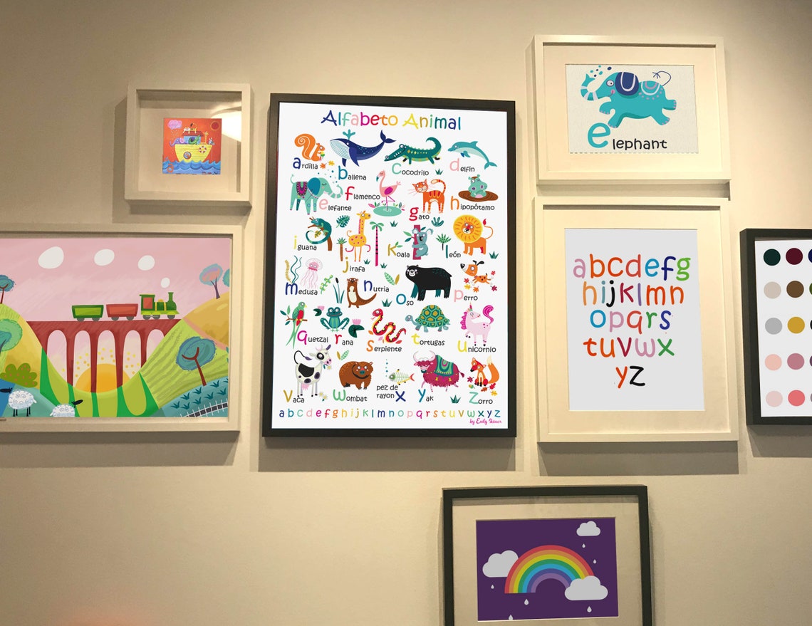 Spanish Animal Alphabet Poster Digital Download in 4 Sizes - Etsy