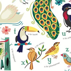 Birds Alphabet Art Print, Instant Download, 4 Sizes, Decorative ...