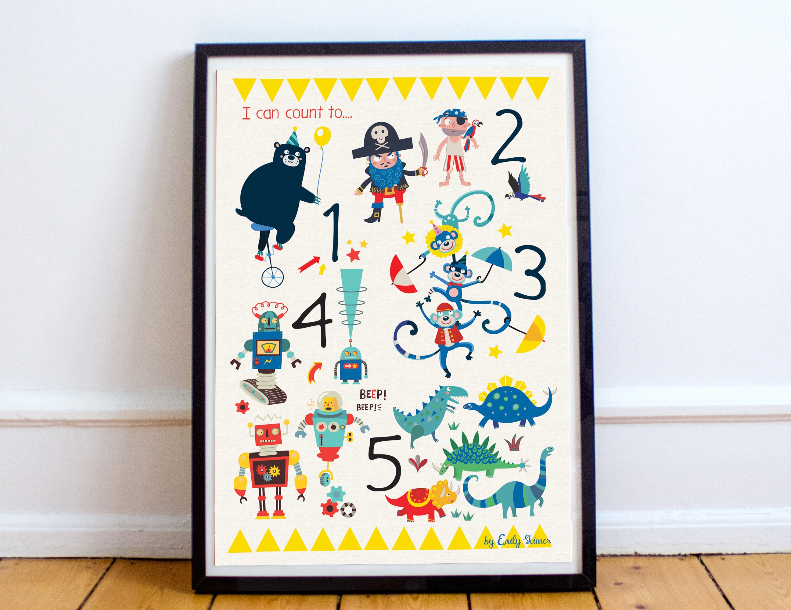 Number Prints Set of 2 Instant Download Kids Wall Art | Etsy