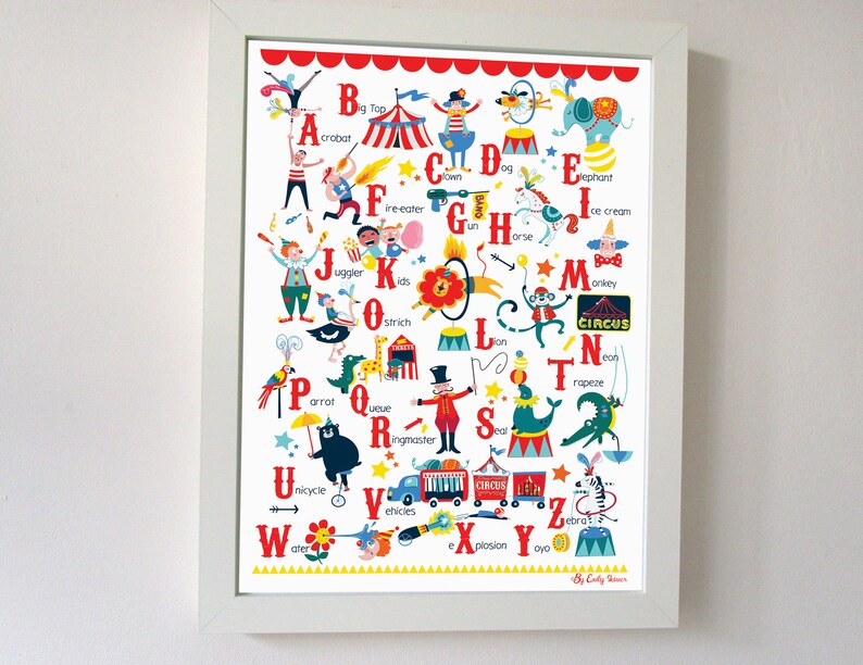 A2 Circus Alphabet Poster Children's Art Print Kids Wall | Etsy