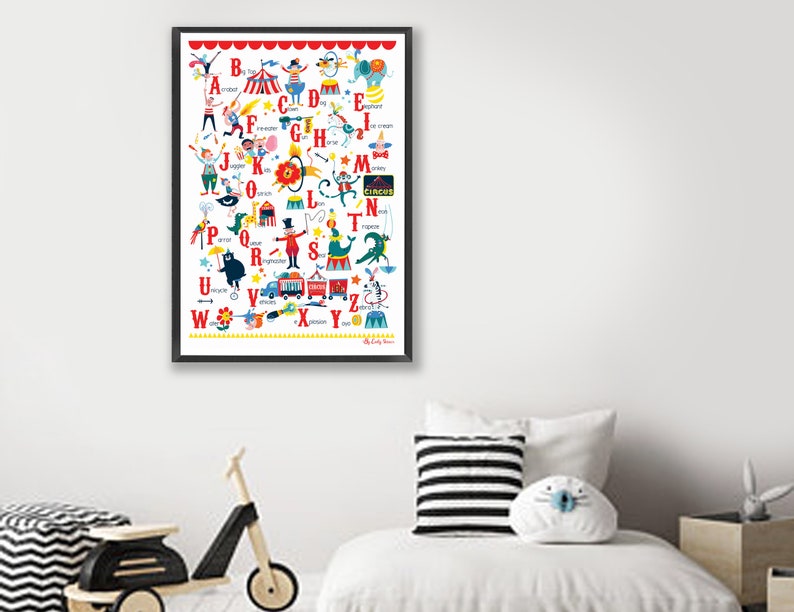 Alphabet Poster Instant Downloadcircus Print Kids Wall Art - Etsy