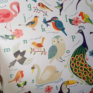 Birds Alphabet Art Print, Instant Download, 4 Sizes, Decorative ...