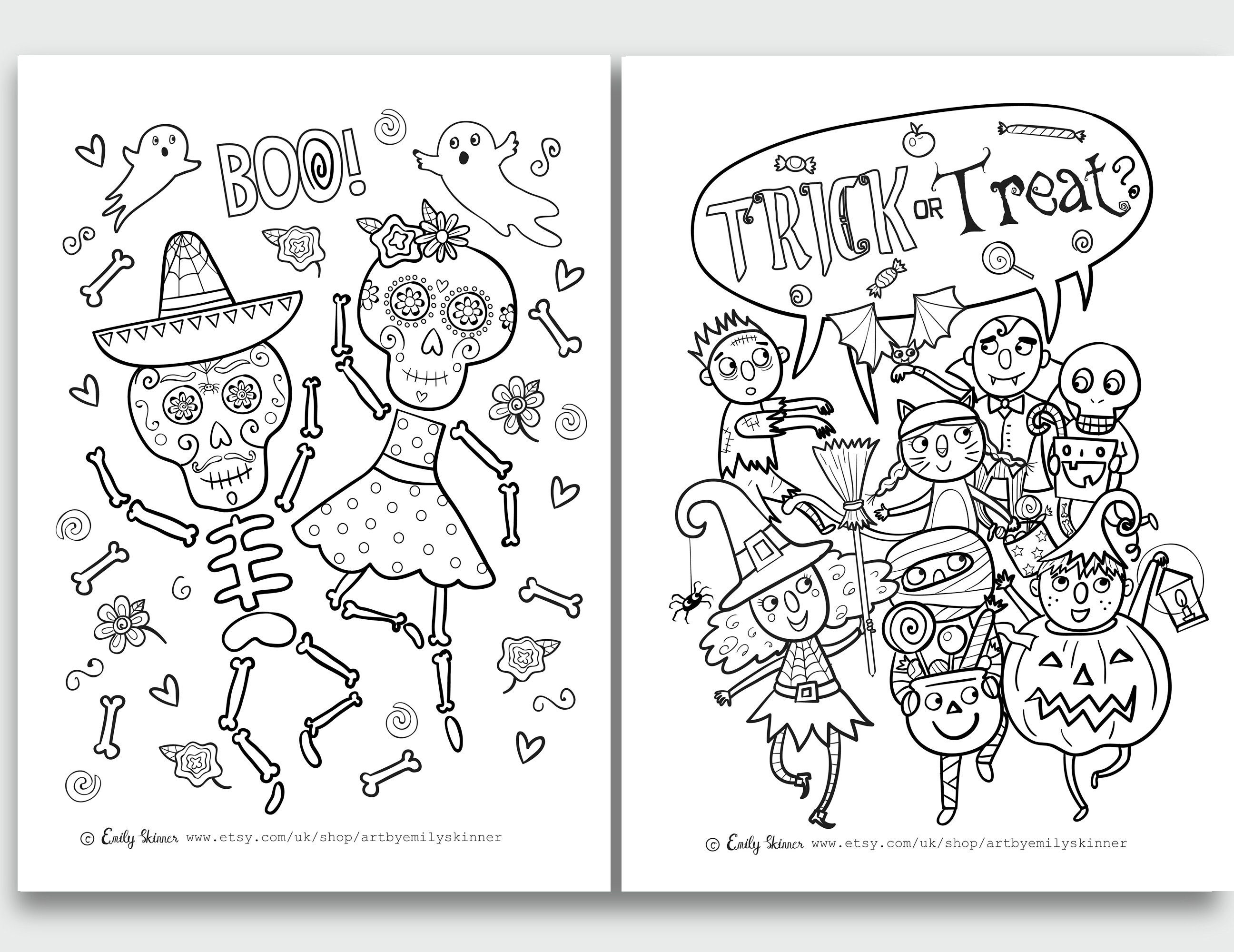 Halloween Printable Colouring Sheets Instant Download - Etsy