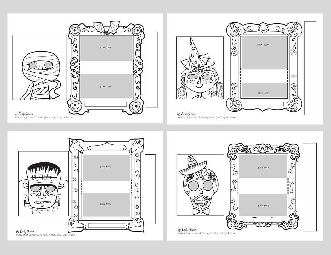 Halloween Printable Spooky Portraits Moving Eye Activity - Etsy