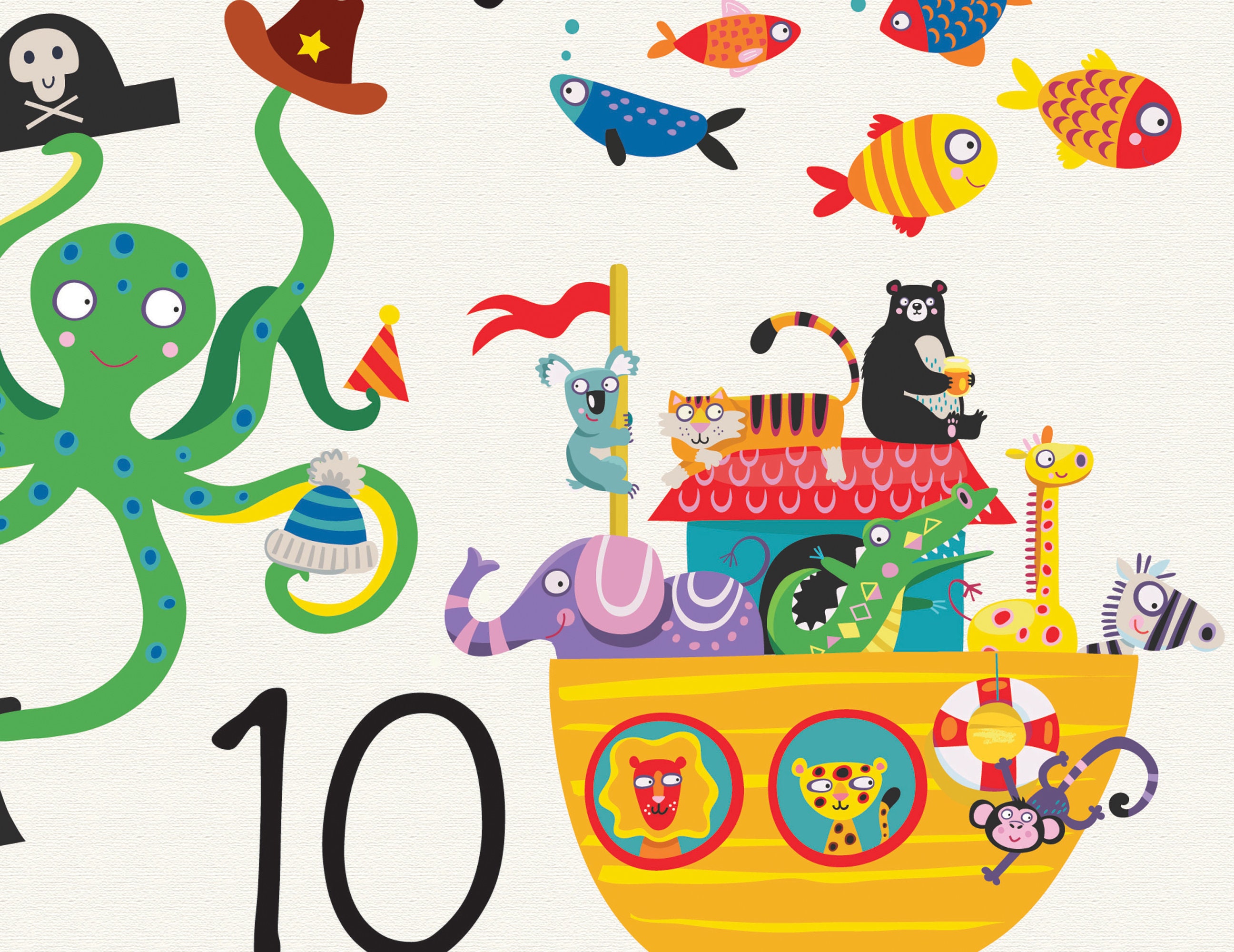 Number Prints Set of 2 Instant Download Kids Wall Art | Etsy