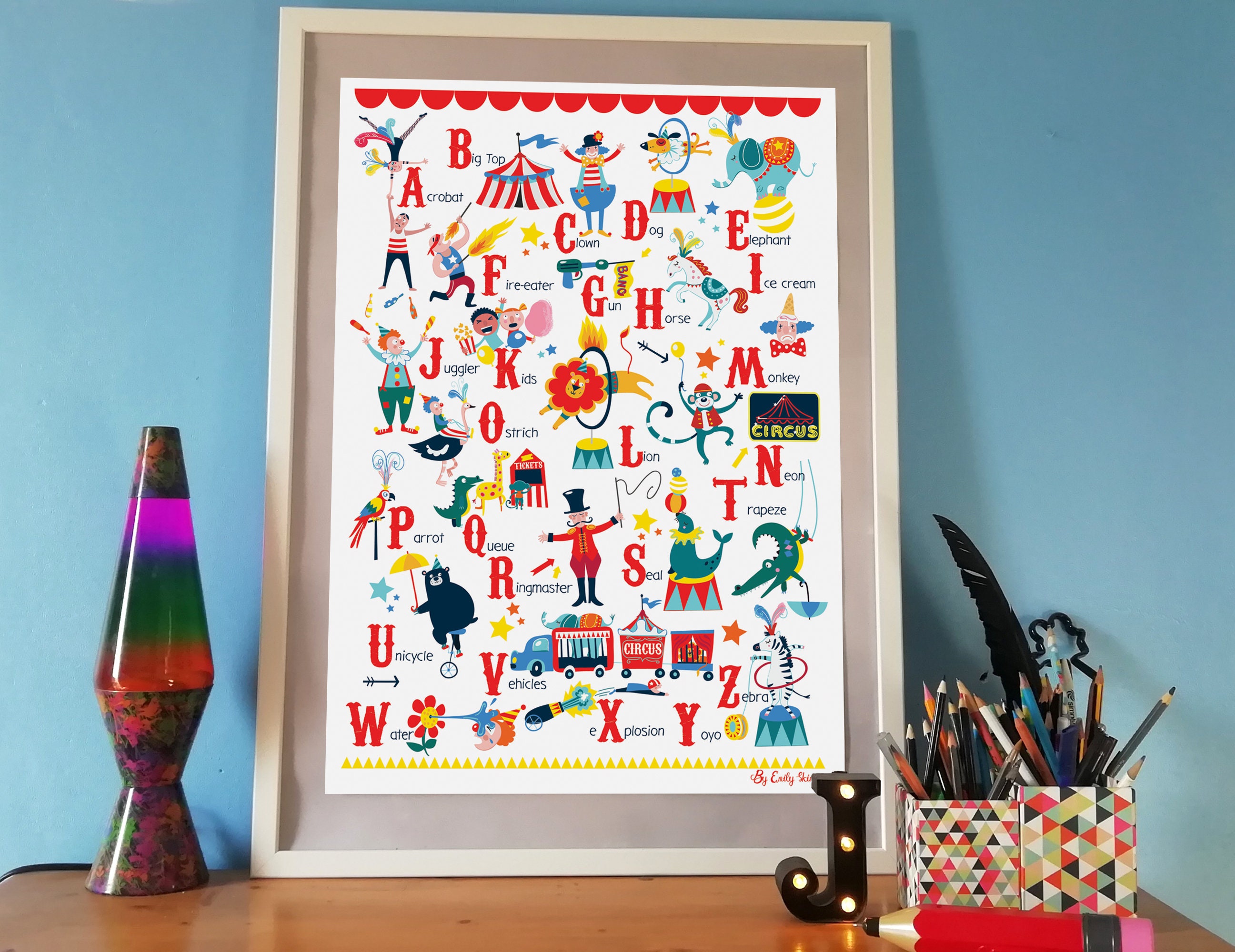 Alphabet Poster Instant Downloadcircus Print Kids Wall Art - Etsy UK
