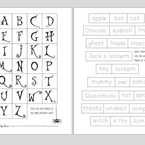 Halloween Printable Alphabet Poster and Phonics Sheets, Colouring In ...