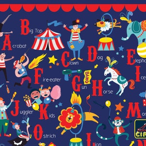 Alphabet Poster, Instant Download in 4 Sizes, Circus Print, Kids Wall ...