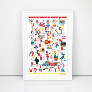 A2 Circus Alphabet Poster, Children's Art Print, Kids Wall Art, Circus ...