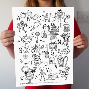 Halloween Printable Alphabet Poster and Phonics Sheets, Colouring In ...