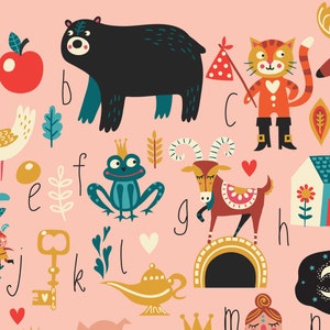 Fairytale ABC Print, Alphabet Poster, Instant Download in 4 Sizes, Folk ...