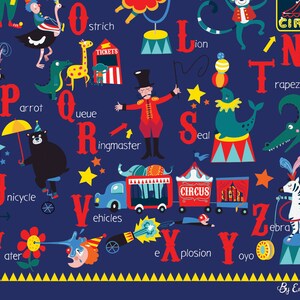Alphabet Poster, Instant Download in 4 Sizes, Circus Print, Kids Wall ...