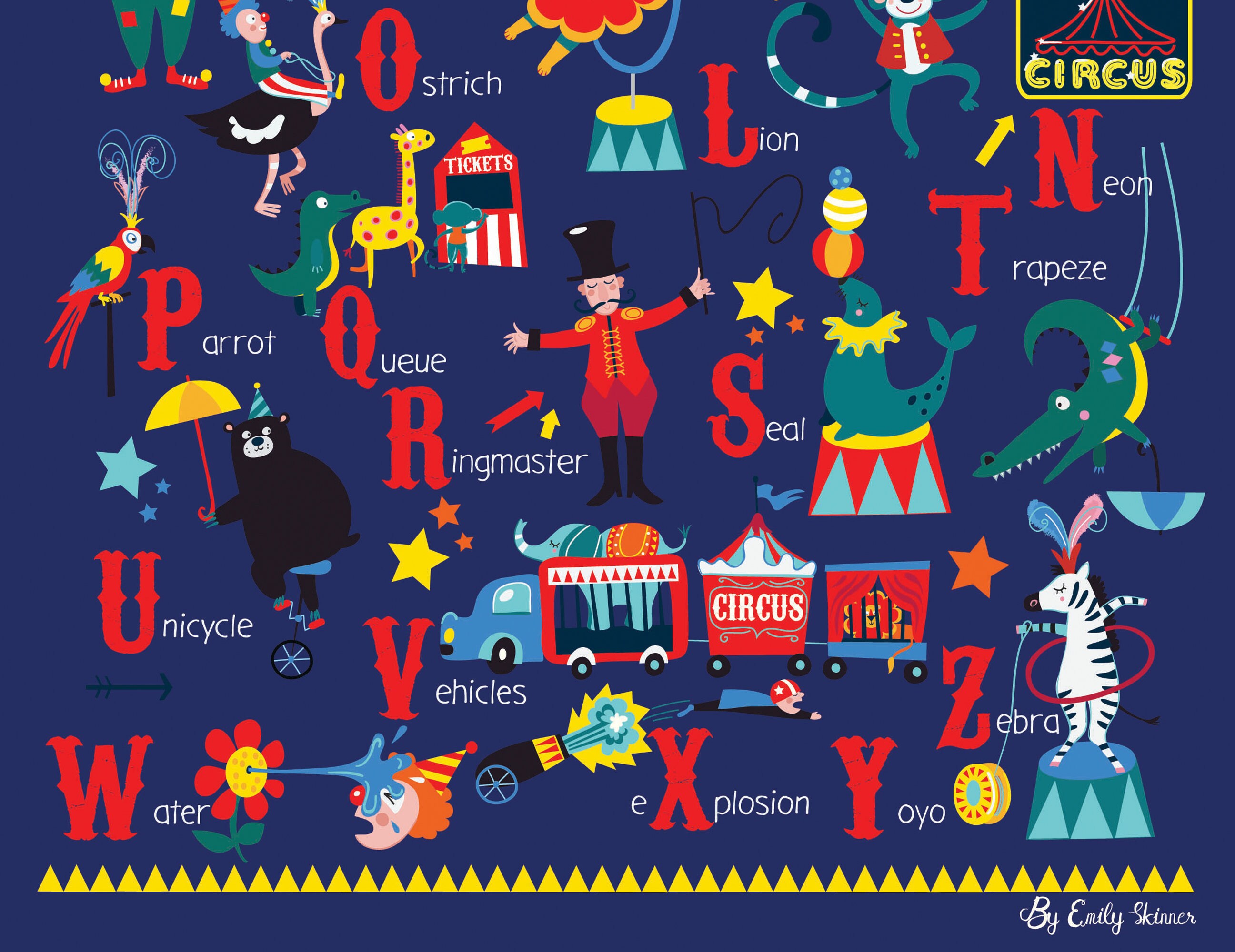 Alphabet Poster Instant Download in 4 Sizes Circus Print - Etsy
