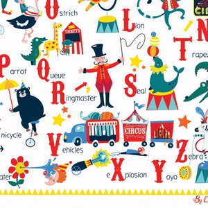 A2 Circus Alphabet Poster, Children's Art Print, Kids Wall Art, Circus ...