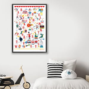 A2 Circus Alphabet Poster, Children's Art Print, Kids Wall Art, Circus ...