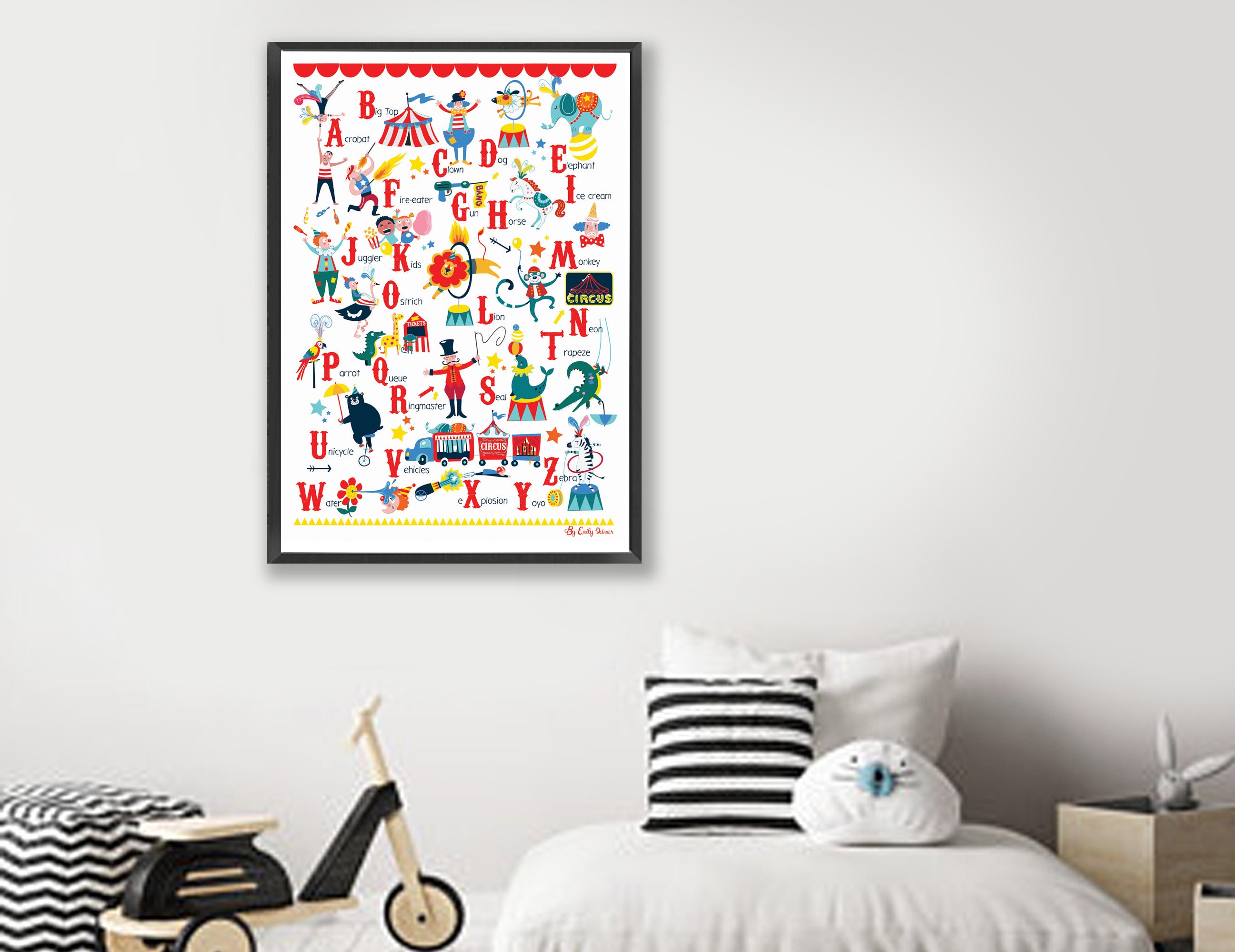 A2 Circus Alphabet Poster Children's Art Print Kids Wall - Etsy UK