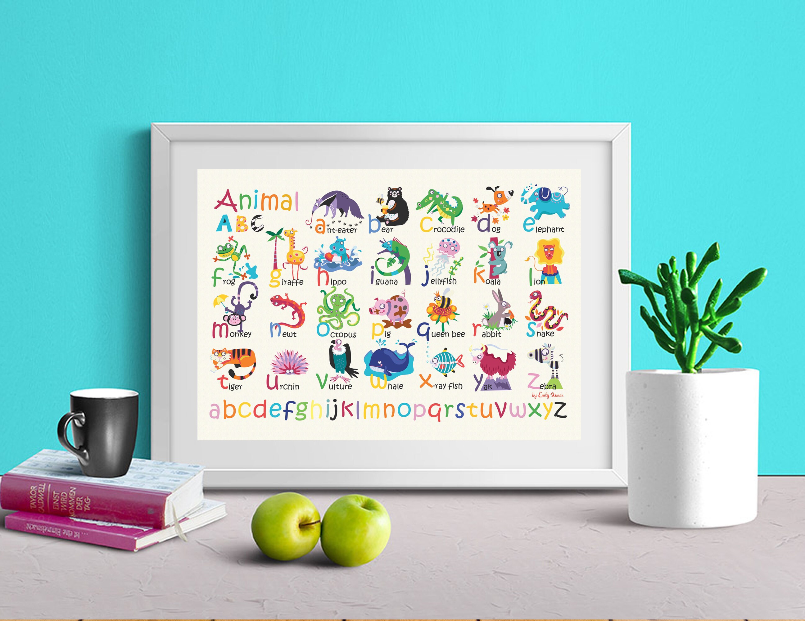 Animal Alphabet Poster Digital Download Colourful Wall Art - Etsy UK