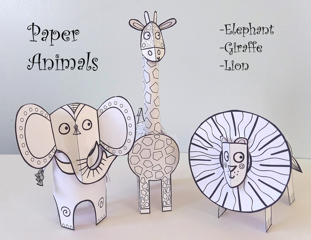 Buy Paper Animals Printable Craft Activity for Kids Digital Online in ...